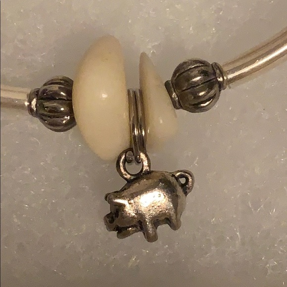 Hand Crafted | Jewelry | Wrap Around Vegetable Ivory Silver Bracelet ...